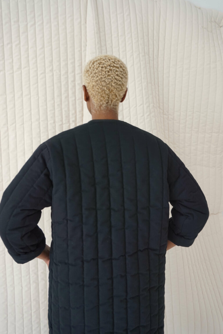 Long Quilted Jacket Black – TEXTILEHAUS